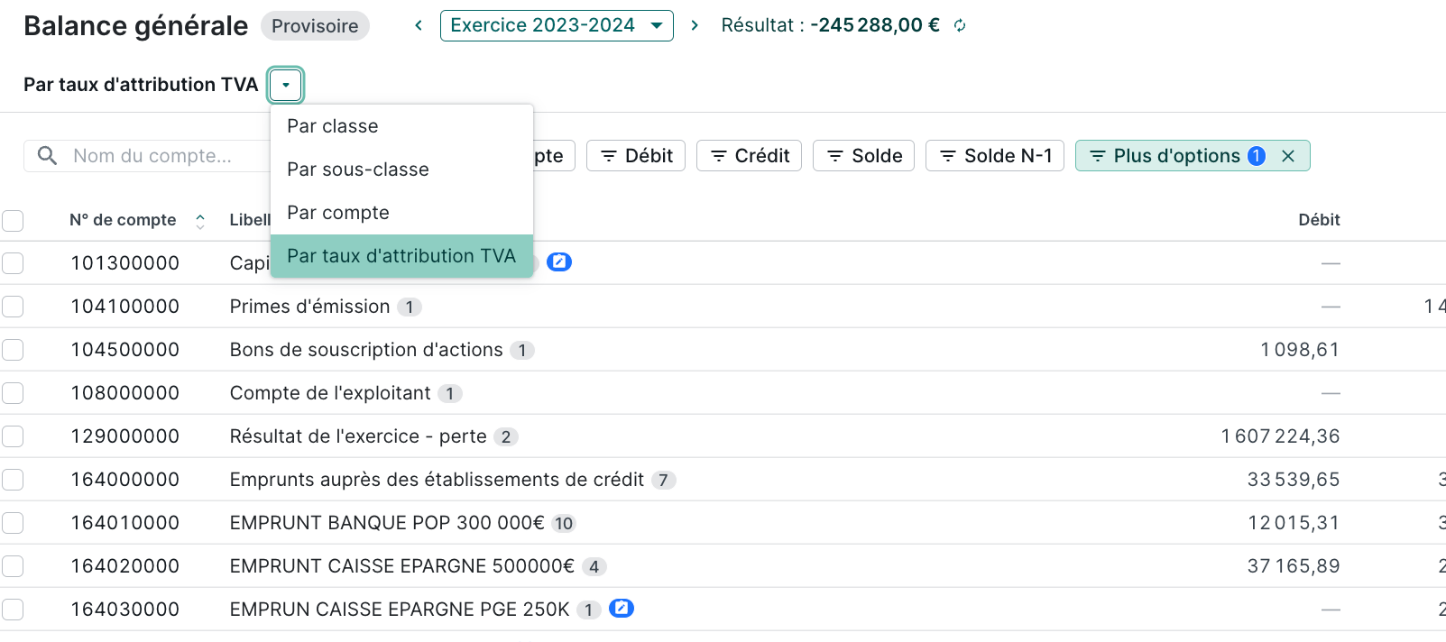 Balance générale et attribution de TVA | Pennylane
